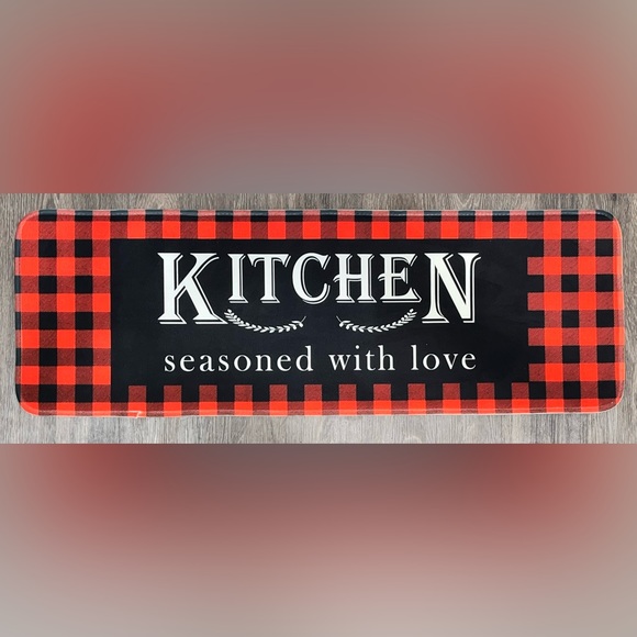 Kitchen | Kitchen Seasoned With Love Kitchen Rug Redblackwhite | Poshmark